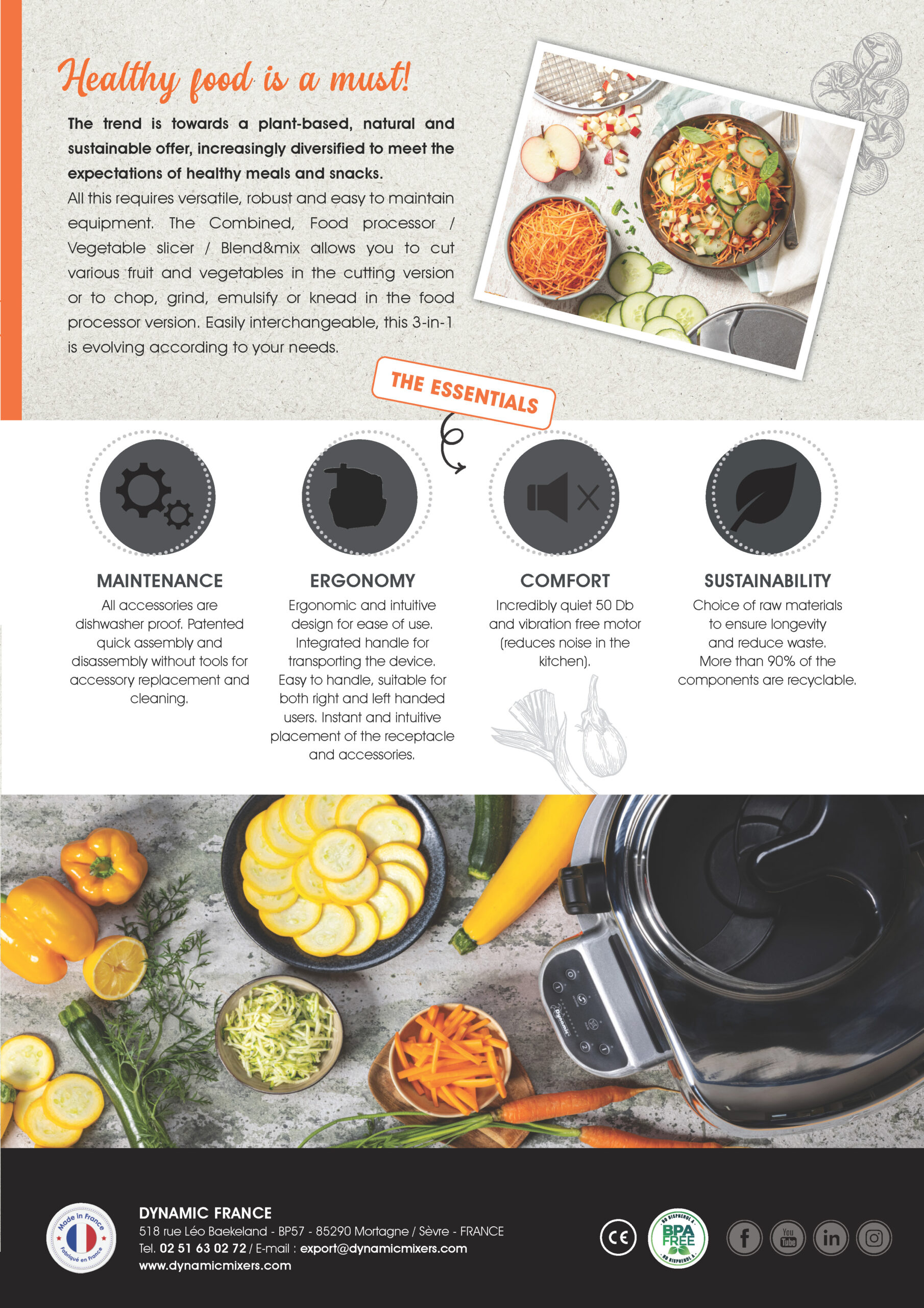 Dynamic Food Processor Mixer รุ่น Vegetable slicer - Cuisine Craft II